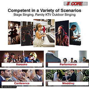 5 CORE Professional Dynamic Vocal Microphone Neodymium Cardioid Unidirectional Handheld Mic for Speakers, Karaoke W/Steel Mesh Grille, Metal Body ON/Off Switch w/16ft Detachable Cable+ Clip+ Bag