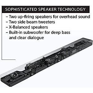 Sony HT-A5000 5.1.2ch Dolby Atmos Sound Bar Surround Sound Home Theater w/DTS:X & 360 Reality Audio, Work w/Alexa & Google Assistant + SA-SW5 300W Wireless Subwoofer + SA-RS3S Wireless Rear Speakers