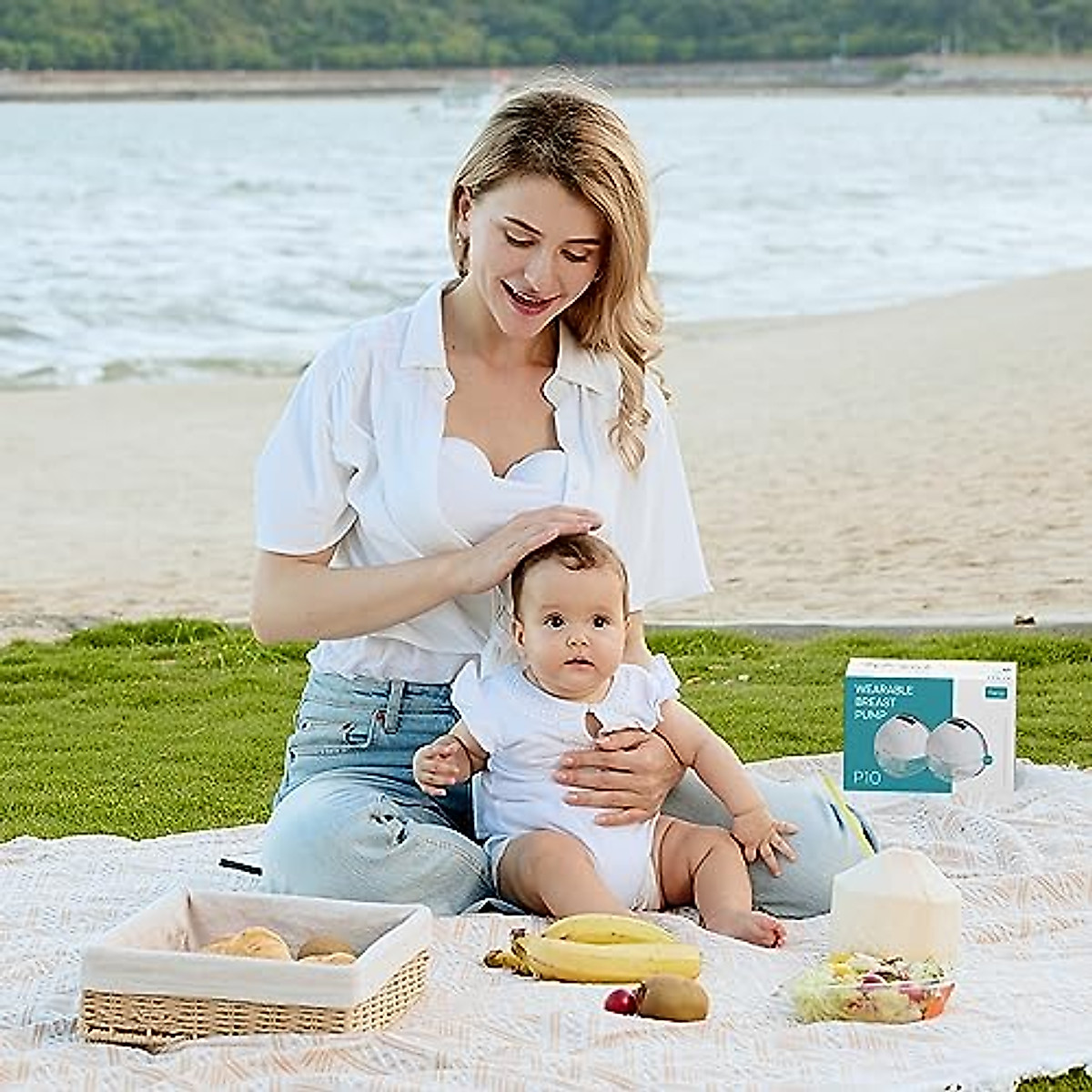 Paruu P10 Hands-Free Breast Pump Wearable, 338mmHg Strong Suction, Low Noise, 4 Modes & 9 Levels, Electric Breast Pump Portable, Smart Display, 19/21/24/28mm Insert/Flange, Easy to Clean, 2 Pack