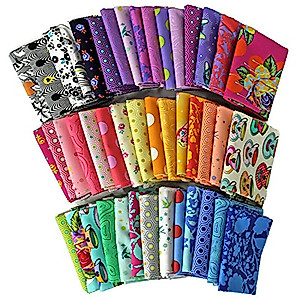 10 Fat Quarters - Tula Pink Free Spirit Assorted Floral Flowers Animals Geometric Classic Quality Quilters Cotton Fabrics Fat Quarter Bundles Pre-Cuts M222.16