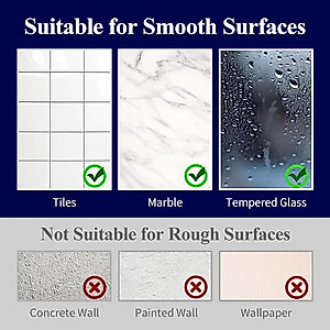 Kitsure Adhesive Shower Caddy - 2 Pack, No Drilling Shower Organizer with 8 Hooks, Rustproof Stainless Steel Shower Shelf for Inside Shower, Wall Mounted Shower Rack for Bathroom, Kitchen, Sliver