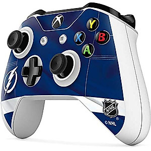Skinit Decal Gaming Skin compatible with Xbox One S Controller - Officially Licensed NHL Tampa Bay Lightning Jersey Design
