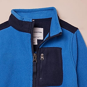 Amazon Essentials Boys' Polar Fleece Full-Zip Mock Jacket - Discontinued Colors, Blue, XX-Large