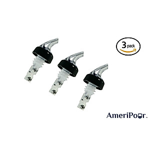 AmeriPour - Measured Pourer - Liquor Bottle Pourers - Collared - (3pk) Made 100% In The USA. Bar Spouts That Don't Leak - No Cracks, Just A Perfect Cocktail Pour Everytime. Great for Wine Too! (1oz)
