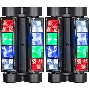 Spider Moving Head DJ Lights, Disco Party Stage Lights Indoor, Litake 8x10W RGBW Sound Activated DMX-512 Control Strobe Beam Lighting for Christmas Party Pub Festival Wedding Event Show, 2 Packs