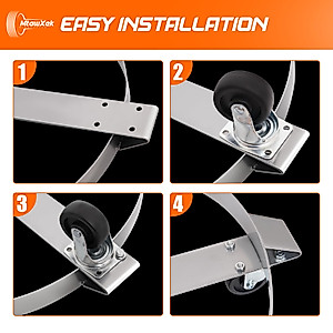 𝟓𝟓 𝐆𝐚𝐥𝐥𝐨𝐧 𝐃𝐫𝐮𝐦 𝐃𝐨𝐥𝐥𝐲, Heavy Duty Drum Dolly 1000 Pound, Barrel Dolly for 55 Gallon Drum with Swivel Casters Wheel Steel Frame Dolly Non Tipping Hand Truck Capacity Dollies