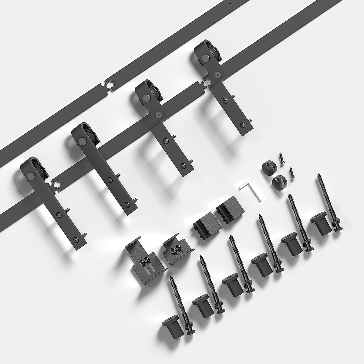 EaseLife 5 FT Mini Cabinet Bypass Sliding Barn Door Hardware Track Kit,Easy Install,Slide Smoothly Quietly,Apply for Storage Window TV Stand and Other Shielding (No Cabinet)