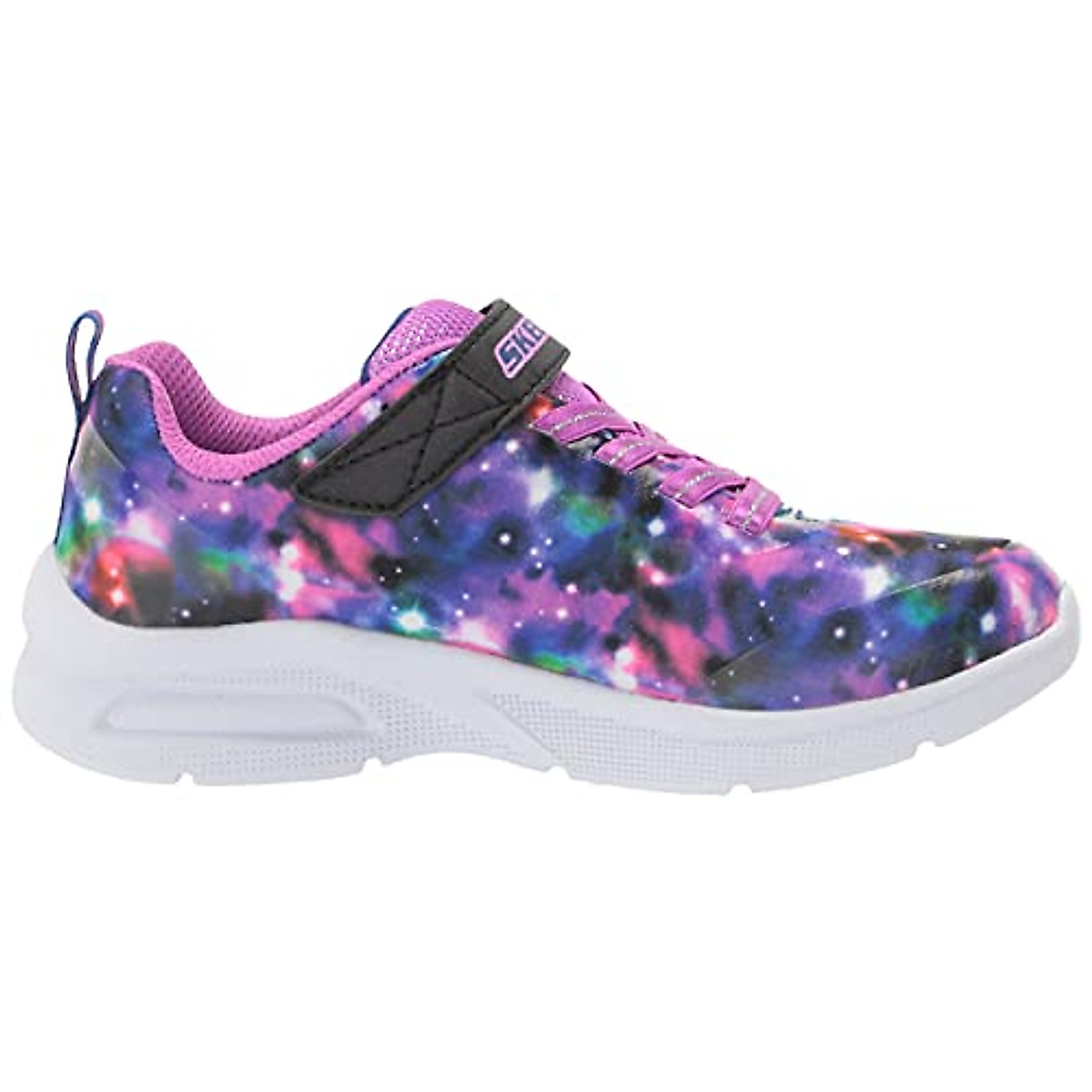 Skechers Girls Microspec Max - Spiral Galaxy Sneaker, Blue Multi, 4