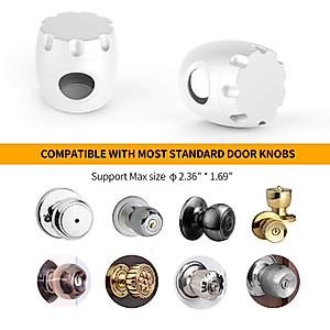 Uxoz Door Knob Safety Cover, 4 Pack Baby Safety Door Handle Cover, Screw Thread Design, Reusable, Reliable Solution to Prevent Kids from Popping Off The Covers