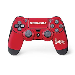 Skinit Decal Gaming Skin Compatible with PS4 Controller - Officially Licensed University of Nebraska Red Design