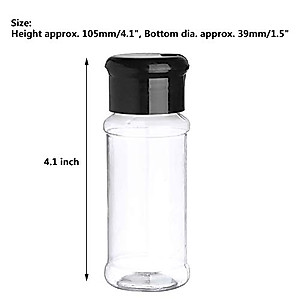 Aislor 10 Pack 100ml Plastic Spice Jars Bottles Containers with Black Cap â€“ Perfect for Storing Spice, Herbs and Powders Black One Size