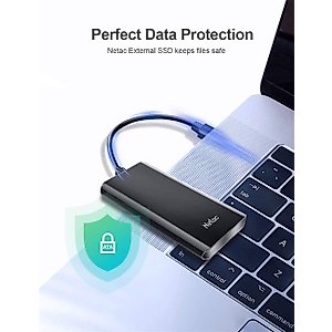 Netac External SSD Drive, SATA SSD Portable SSD 1TB for Type-C, Up to 500MB/s, USB 3.2 Gen2 10Gbps External Solid Hard Drive