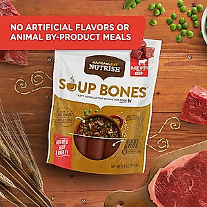 Rachael Ray Nutrish Soup Bones Dog Treats, Beef & Barley Flavor, 6 Bones