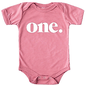 Olive Loves Apple Bold One 1st Birthday Bodysuit for First Birthday Outfit White on Mauve Bodysuit 18 Months