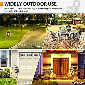 37.4 Inch 2 Pack Metal Hanging Solar Pathway Lights 20 Lumen, Aluminum Solar LED Lights Anti-Frost Waterproof with 2 Shepherd Hooks Outdoor Decorative,Edison LED Bulb