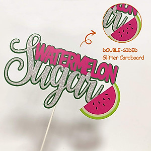 Watermelon Sugar cake topper, Summer Tutti Frutti Birthday Cake Decor, Happy Birthday Hawaiian Kids Party Decorations