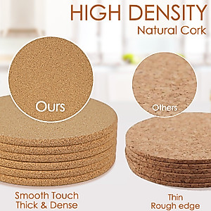 6 Pack Cork Trivets for Hot Dishes, 8" High-Density Thick Cork Trivets for Hot Pots and Pans, Heat Resistant Cork Hot Pads for Kitchen, Multifunctional Corkboard for Cork Plant Coasters and DIY Crafts