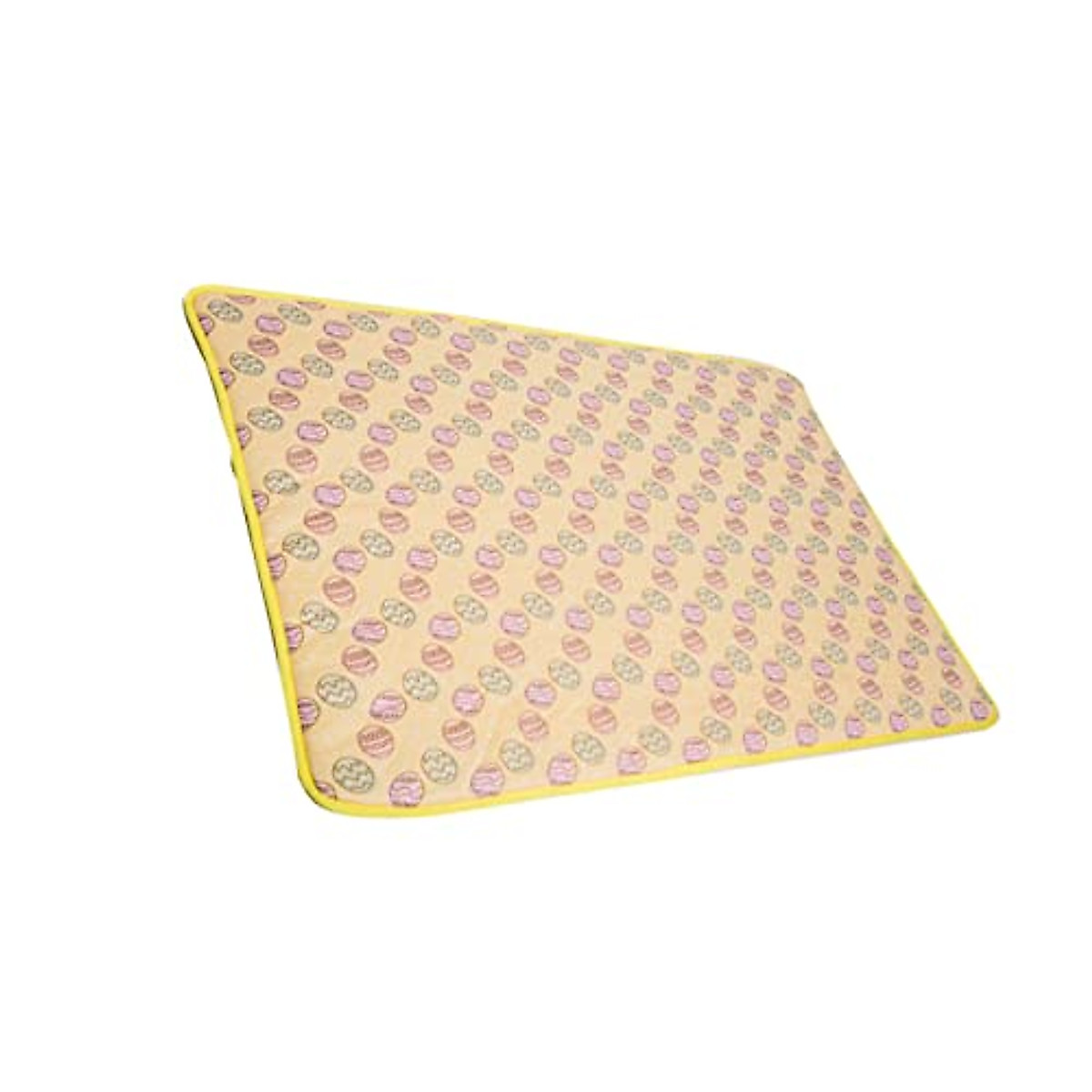 balacoo Silk Crate Breathable Travel Freeze Rest Portable Car Sleeping Puppy Self Yellow Dogs Pet Kitten Kennel Ice Seats House Cats Sofa Cooling Reusable and Mat S for Home Pad Washable