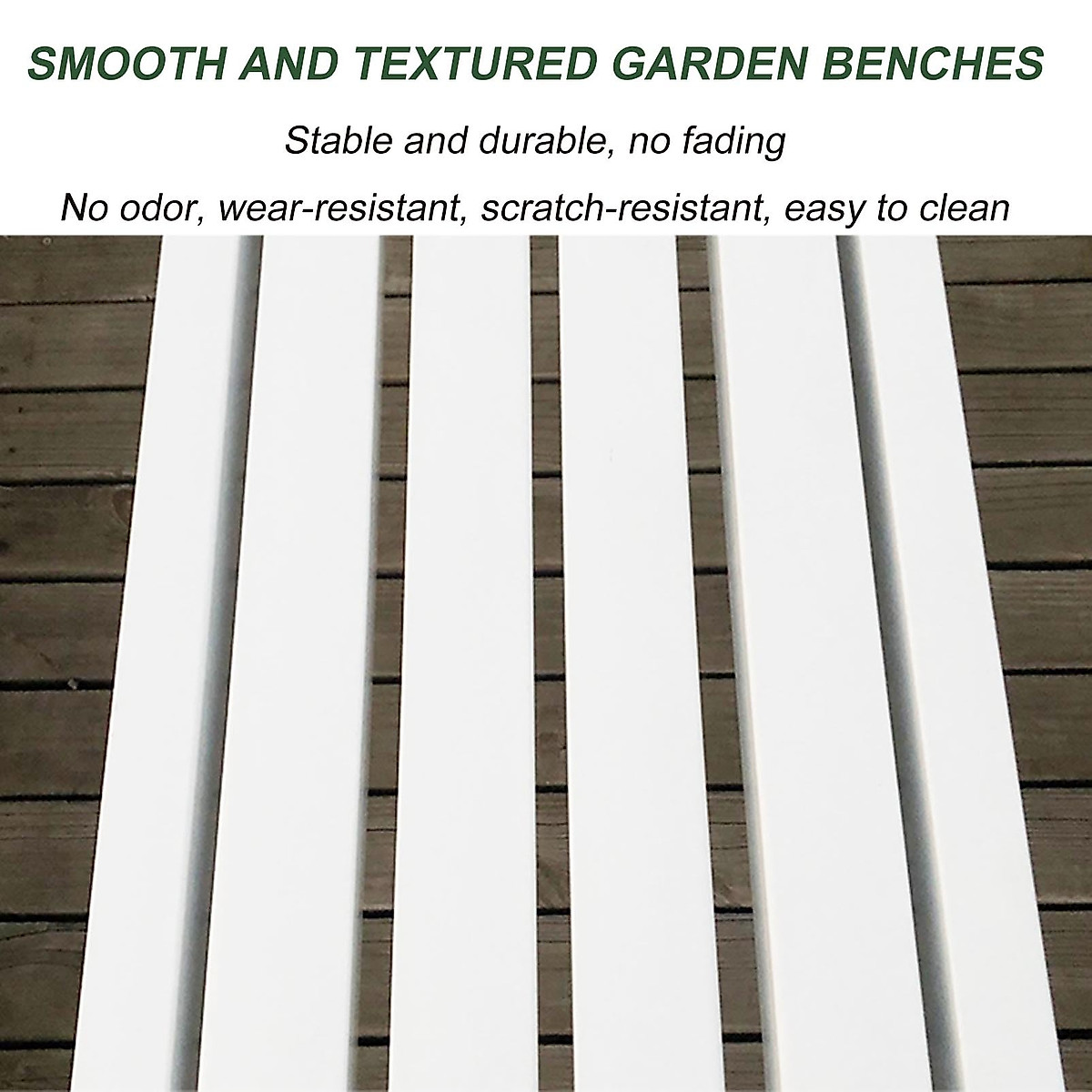 Park Garden Bench Outdoor Backless Bench, Weatherproof Garden Wood Bench Patio Porch Chair Furniture, 2-3 People Large Slatted Seat School/Hospital Benches, for Backyard/Lawn/Path/Deck/Poolside