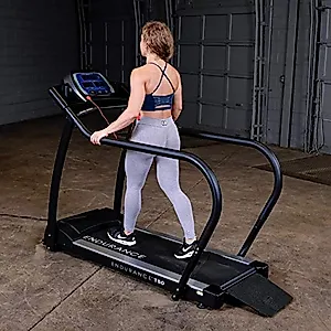 Body Solid (T50) Endurance Cardio Walking Treadmill - Adjustable Speed, Full-Length Handrails, Wide Ramp, Heart Rate Monitor, LED Display