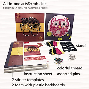 craftstring String Art Kit for Kids and Adults, All-in-One, DIY 2 Large String Art Canvases-Harry Potter and Owl Edition