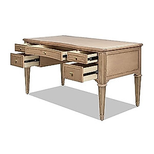 Jennifer Taylor Home JTH Luxe Dauphin Gold Accent 5-Drawer Executive Desk