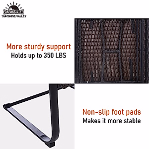 SUNSHINE VALLEY Patio C Spring Dining Chairs Set of 2, Outdoor Wicker Dining Chairs with High Back Design Outdoor Rattan Chairs for Garden, Lawn, Backyard, Porch, Deck.