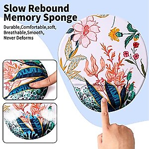 HODYXIN Ergonomic Mouse Pad with Wrist Support,Cute Mouse Pad with Wrist Rest,Comfortable Mouse Pad for Home Office Gaming Working Computers Laptop,Pain Relief with Non-Slip PU Base (Creamy White)