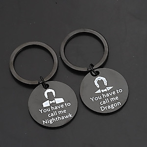 FAADBK Step Brothe Inspired Gift Best Friends Keychain You have to call me Nighthawk/Dragon (Nighthawk/Dragon Black)