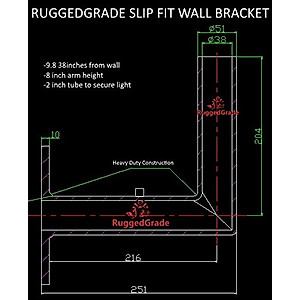 Wall Bracket for Slip Fit Lights (Wall Bracket to Slip Fit Mount (2 3/8inch) – 90 Degree Angle) –Tenon Adapter- Parking Lot Light Wall Bracket – Flood Light Wall Bracket