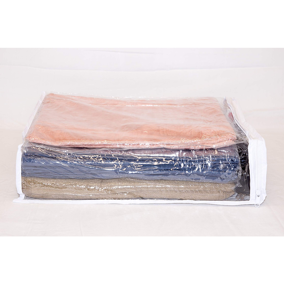 Set of 10 Clear Vinyl Zippered Storage Bags 11 x 15 x 4 Inch