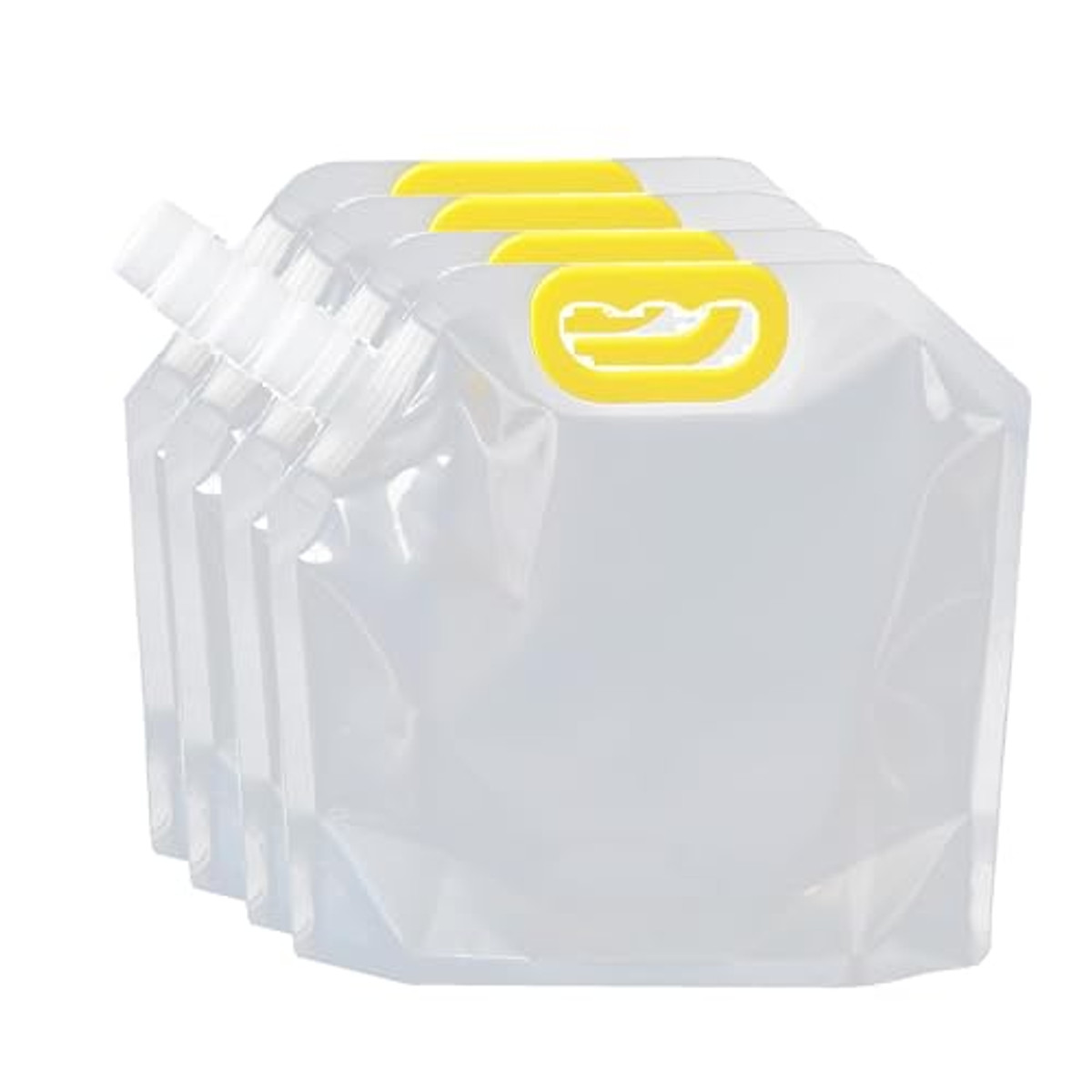 AUGEN Reusable Food Container Storage Bags, Airtight Moisture-Smell Proof Sealed Bags, Portable Transparent Dry Storage Bag With Lids For Grain Flour Juice (Pack of 4-2.5L)