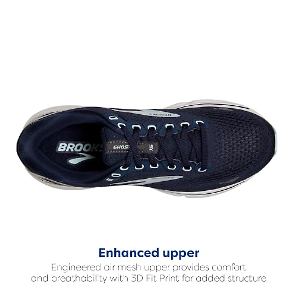 Brooks Women's Ghost 15 Neutral Running Shoe - Peacoat/Pearl/Salt Air - 8.5 Wide