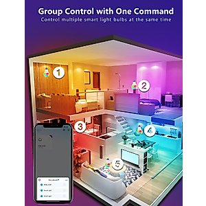DAYBETTER Smart Light Bulbs, Alexa Light Bulbs, Smart Bulbs that Work with Alexa and Google Assistant, Color Changing Light Bulb, RGBCW WiFi & Bluetooth Dimmable LED Light Bulb, A19 E26 800LM, 10 Pack