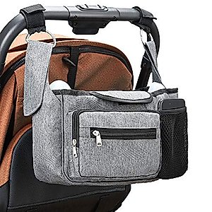 Baby Stroller Organizer with Non Slip Straps - Stroller Organizer Bag with Big Capacity, Waterproof Pocket and Insulated Cup Holders by LENTA MALL