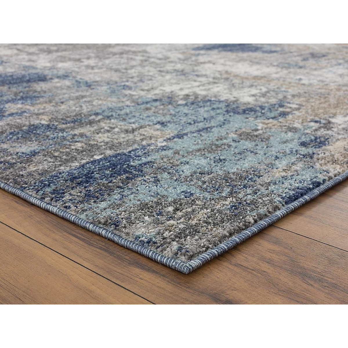 LUXE WEAVERS Euston Blue 5 x 7 Abstract Modern Area Rug