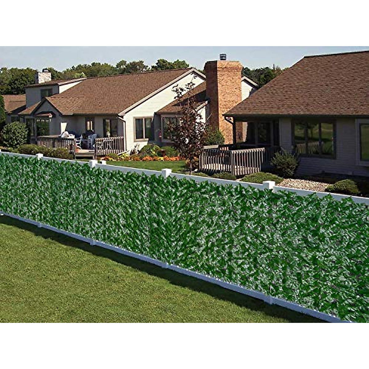 Lvydec Artificial Ivy Privacy Fence, 118" x 39" Artificial Hedges Fence and Faux Ivy Vine Privacy Screen Decoration for Outdoor Garden Porch Patio