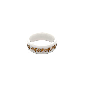 One Moment In Time J157 Size 5.5 "Halo White Ceramic Halo Gold Tone Inlay Ring Mormon LDS CTR