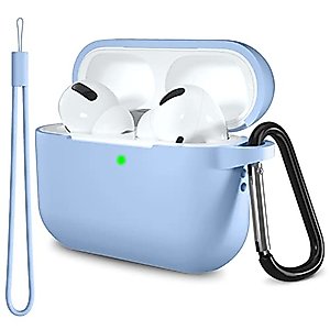 Lerobo for AirPods Pro 2nd/1st Generation Case Cover with Keychain & Lanyard,Soft Silicone Skin Full Protective AirPod Pro Case for Apple Airpod Pro 2022/2019 Charging Case [Front LED Visible] Lilac