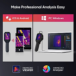 HIKMICRO B1L 160 x 120 IR Resolution Thermal Imaging Camera with WiFi, 25Hz Refresh Rate, 3.2" LCD Screen, Handheld 19200 Pixels Infrared Thermal Imager with High Temperature Alarm