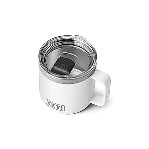 YETI Rambler 14 oz Stackable Mug, Vacuum Insulated, Stainless Steel with MagSlider Lid, White