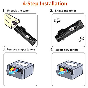 Ledes Compatible Toner Cartridge Replacement for Dell 2825 H625 H825 S2825 for H625CDW H825CDW S2825CDN High Yield (2 Black, 1 Cyan, 1 Magenta, 1Yellow, 5-Pack)