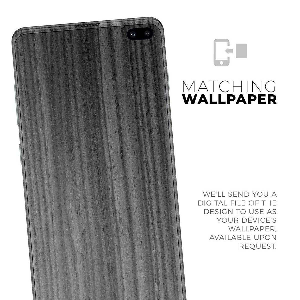 DesignSkinz Dark Ebony Woodgrain 2 Protective Vinyl Decal Wrap Skin Cover Compatible with The Samsung Galaxy S20 (Screen Trim & Back Glass Skin)