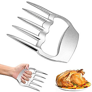 Stainless Steel Meat Claws Shredding & Heavy Duty Meat Shredder Tool - Meat Shredder Claws BBQ Tool for Shredding Meat, for Shredding Pulled Pork, Chicken, Beef, Turkey (Silver)