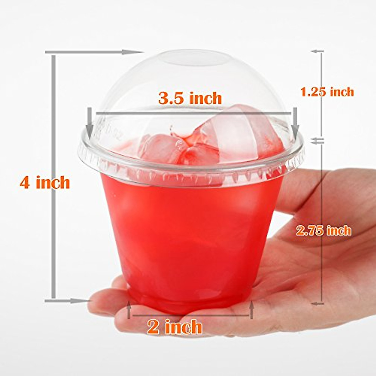 Golden Apple, 9oz-25sets Pink Red Plastic Cups with Clear Dome lids No Hole(25cups + 25lids)…