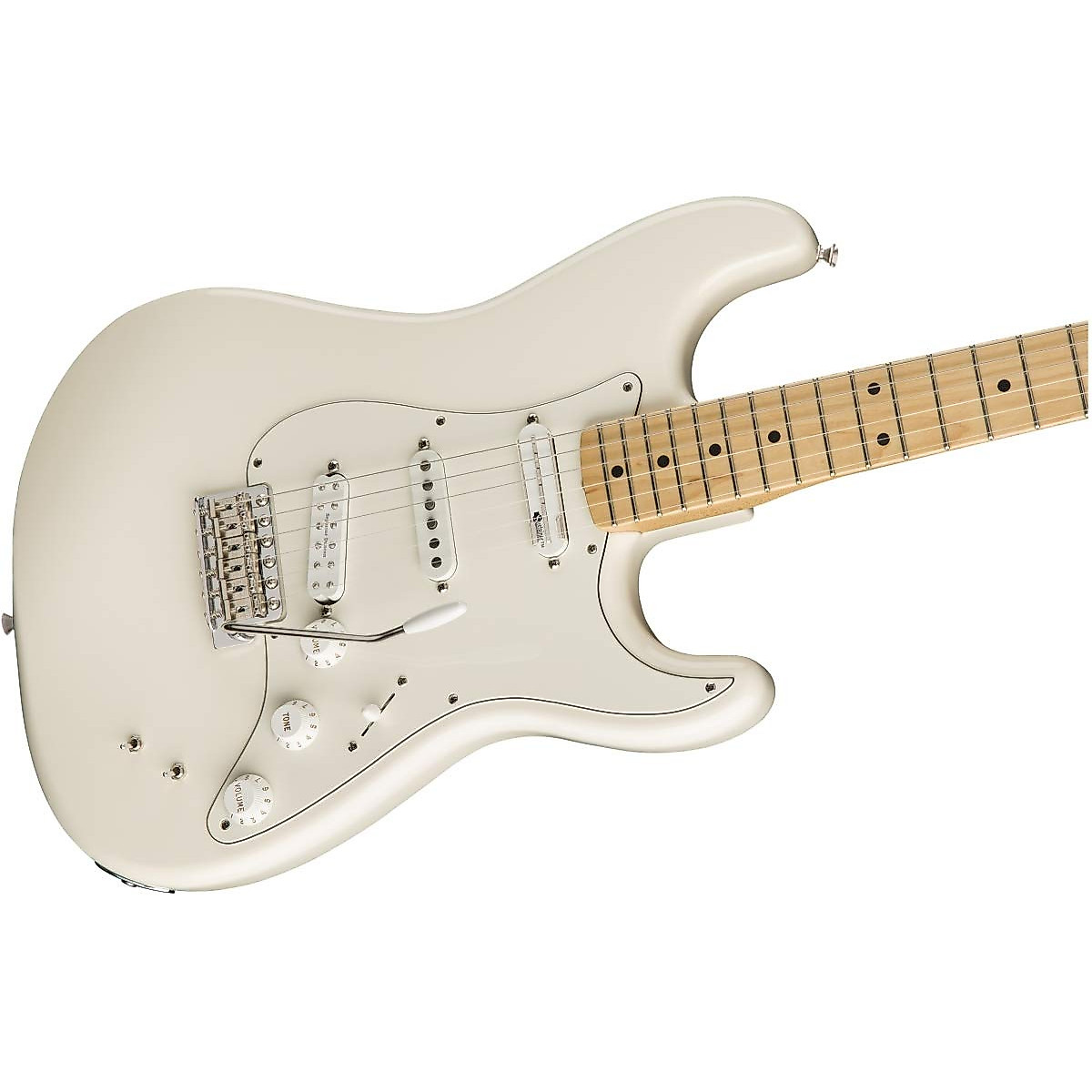 Fender EOB Stratocaster Electric Guitar, Olympic White, Maple Fingerboard