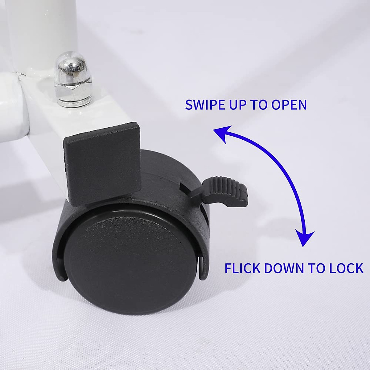 Fishat Simple Standard Double Rod Clothing Metal Garment Rack, Rolling Clothes Organizer on Lockable Wheels (White)