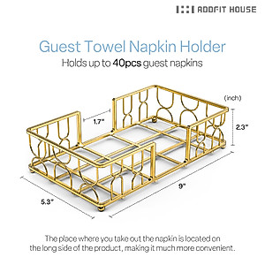 ADDFIT HOUSE Guest Towel Napkin Holder - Guest Towel Holder Tray for Bathroom - Strong Paper Hand Towel Holder Tray - Elegant Disposable Dinner Napkin Towel Holder for Table, Party, Picnic (GOLD)