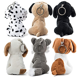 PREXTEX Plush Puppies Set - 6 Small Dog Stuffed Animals with Keychains | 5-Inch Cozy & Cute Puppy Toys for 3-5+ Year Olds