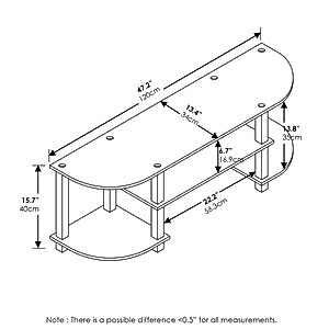 Furinno Turn-S-Tube Wide TV Entertainment Center, Dark Walnut